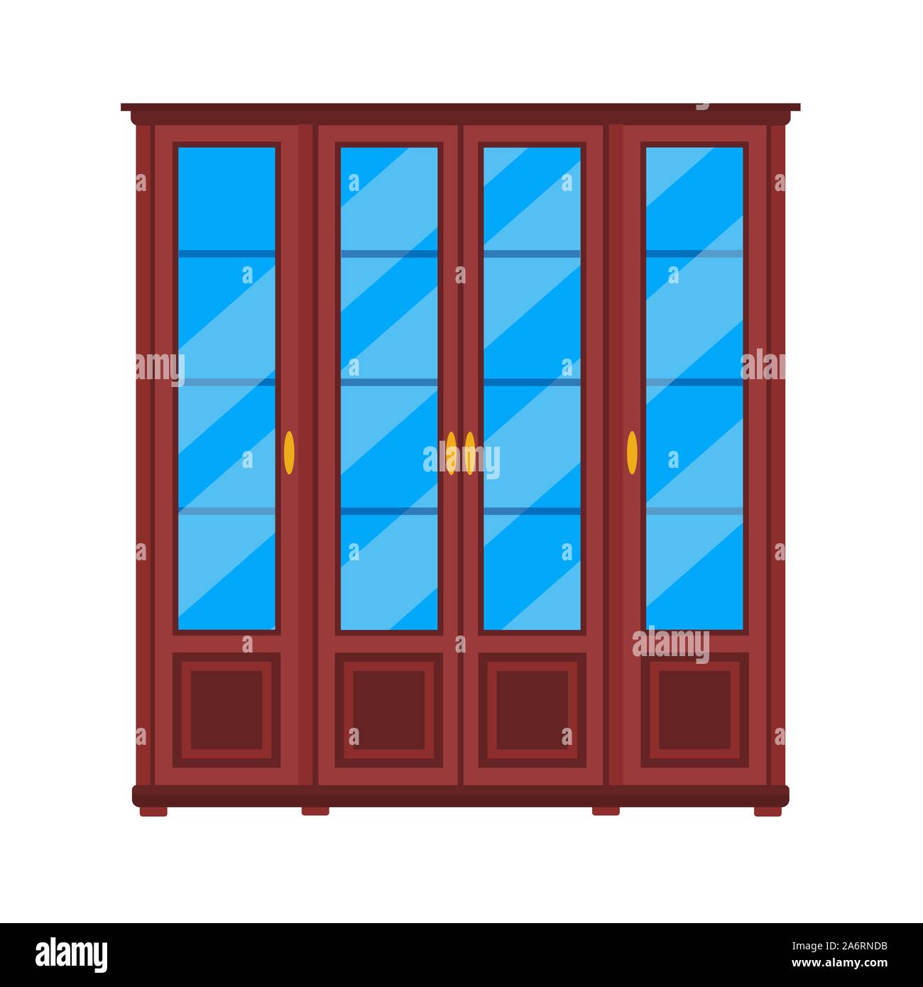 Wardrobe closet vector icon furniture shelf. Clothe cabinet interior ...