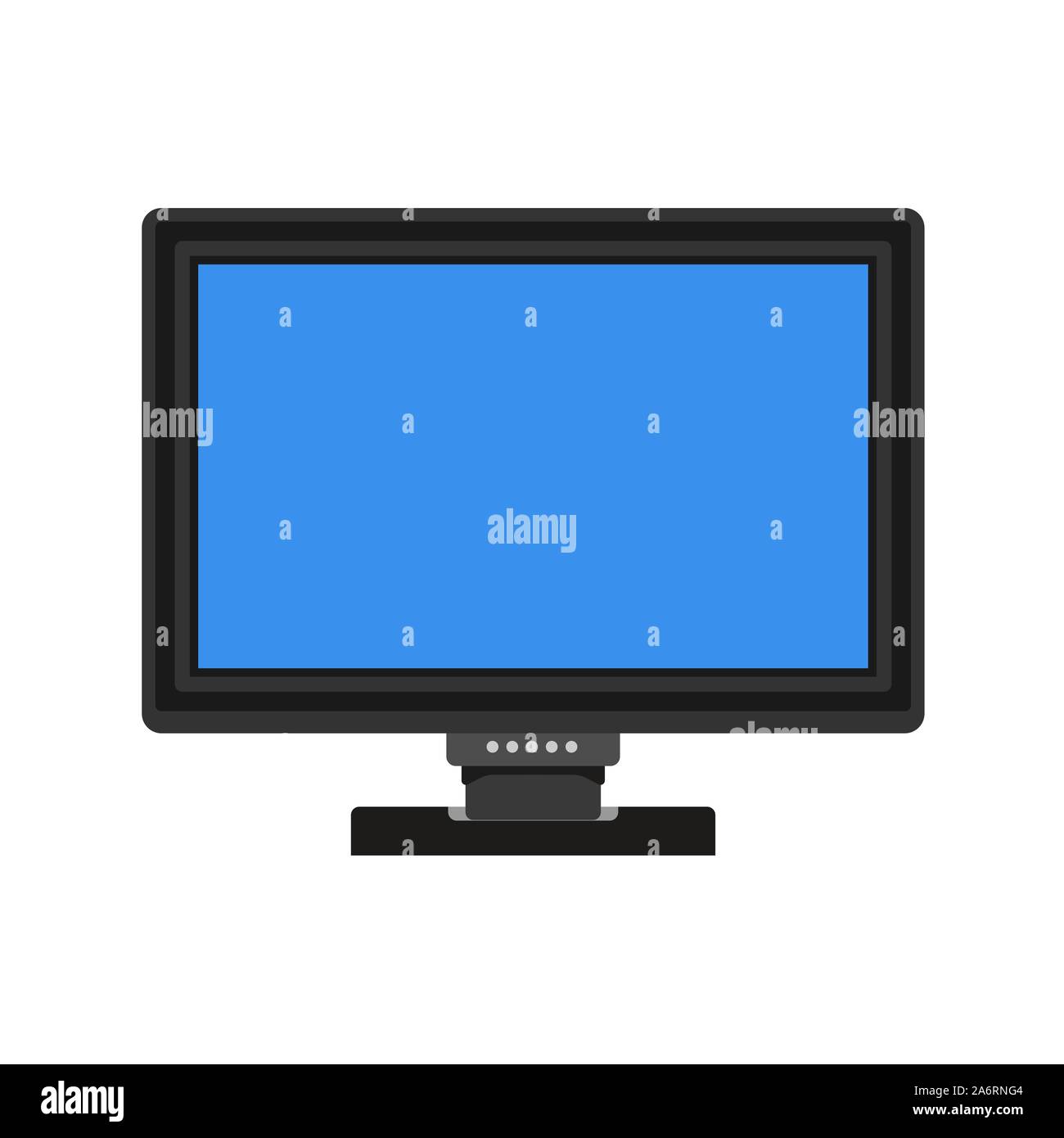 Monitor screen front view display vector icon. Above computer ...