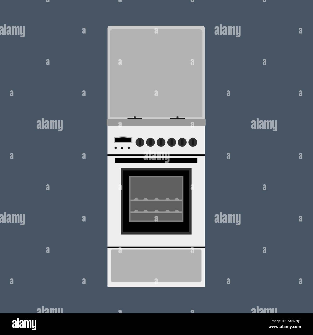 Oven vector illustration appliance cooking kitchen. Icon stove ...