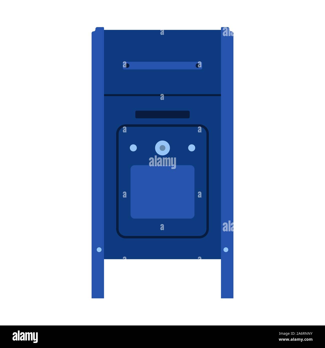 Mail box front view blue letter post vector icon. Delivery symbol ...