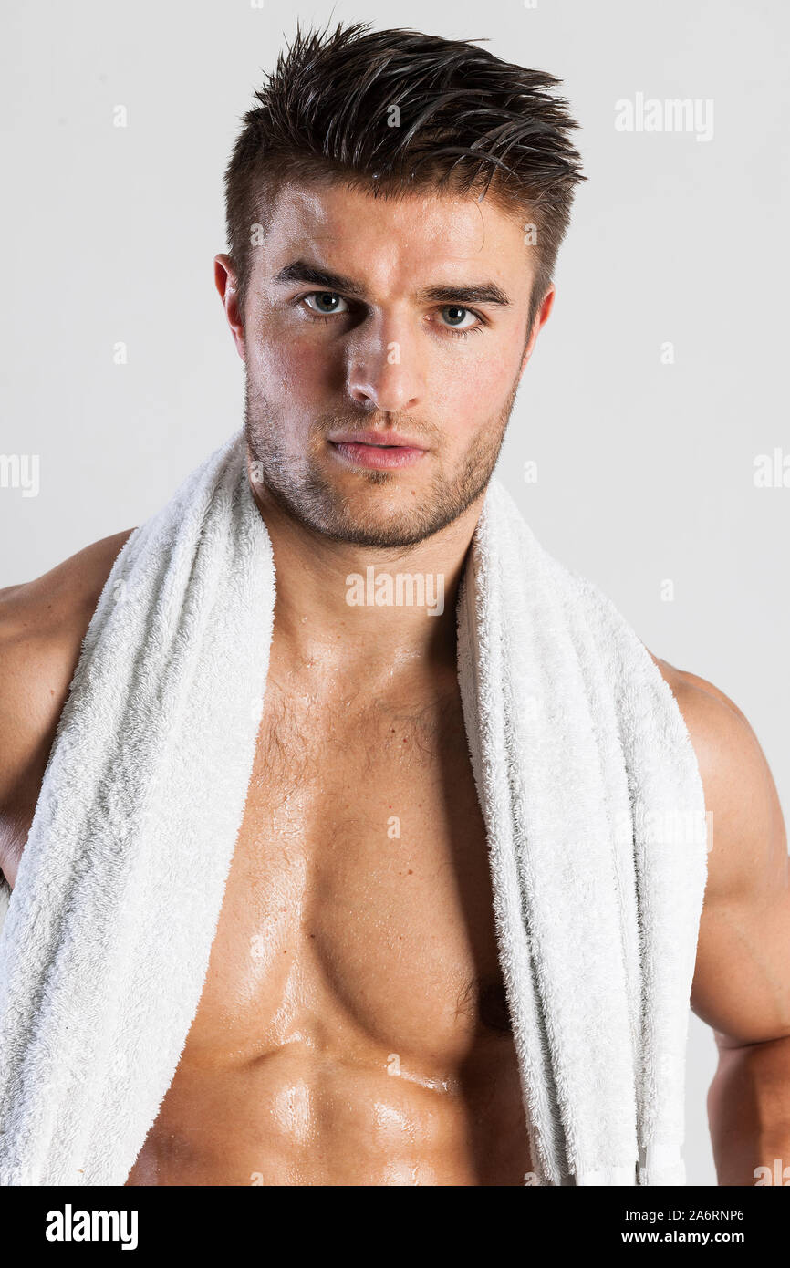 Muscular body of male model. hi-res stock photography and images - Alamy