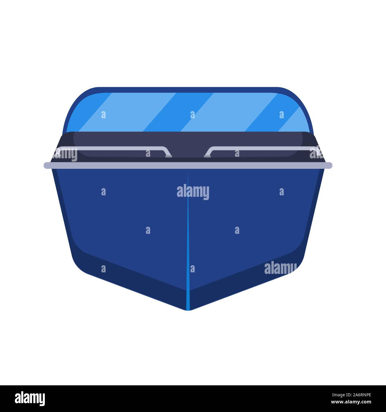 Motor boat front view vector flat icon illustration. Isolated cruise ...