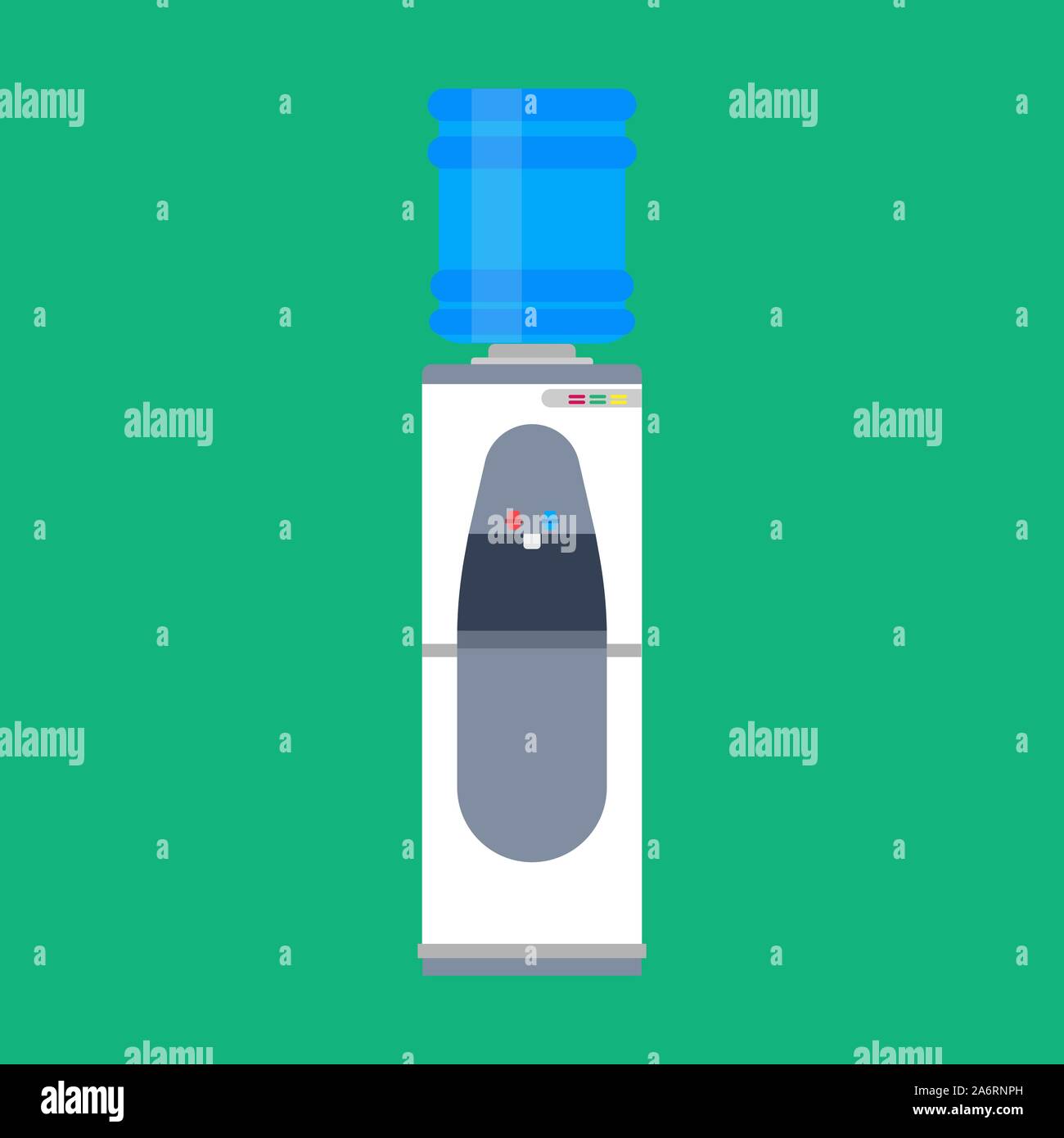 Water dispenser vector flat icon liquid. Cooler bottle drink office ...