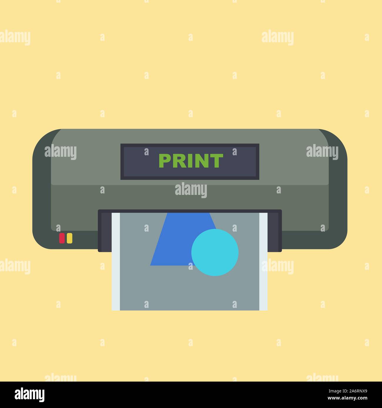 Printer office machine vector icon device design. Graphic digital ink ...