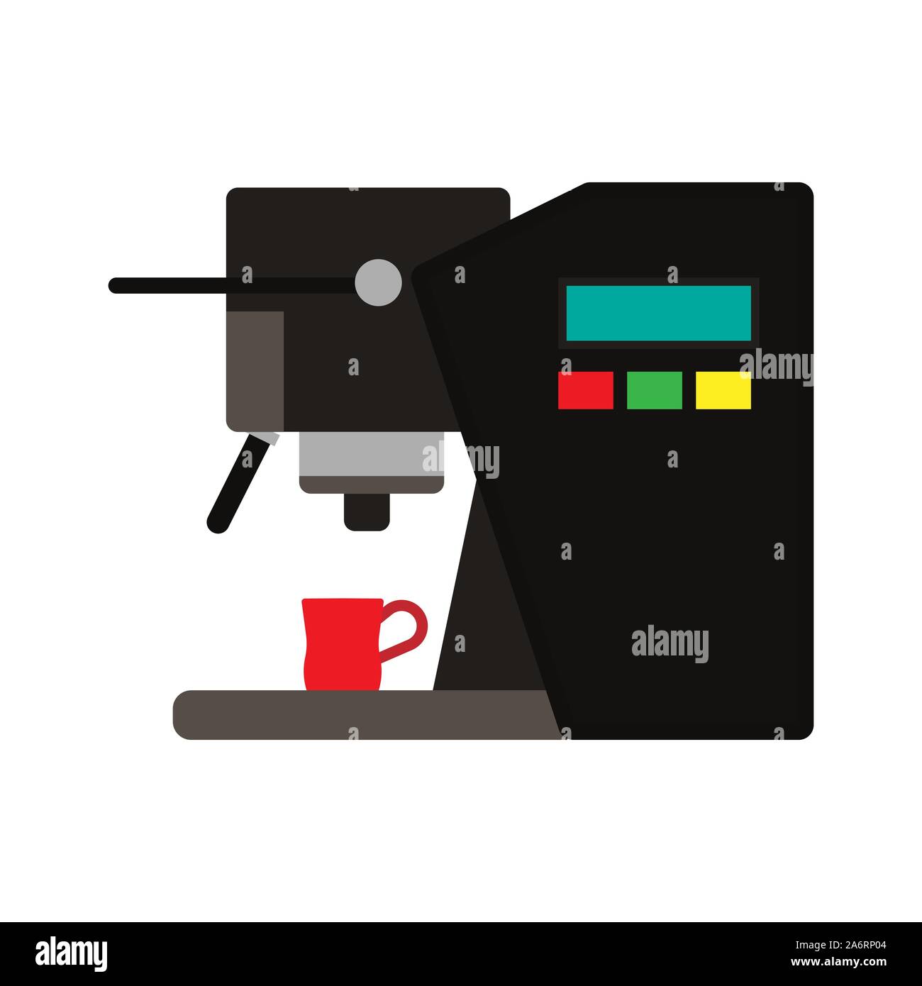 Coffee machine vector icon cafe illustration. Espresso caffeine drink ...