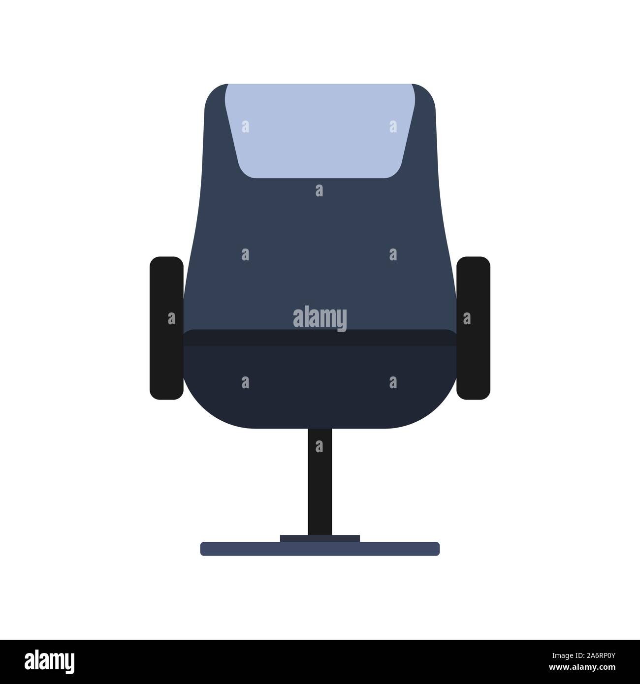 Office chair front view vector icon fruniture. Seat business interior ...