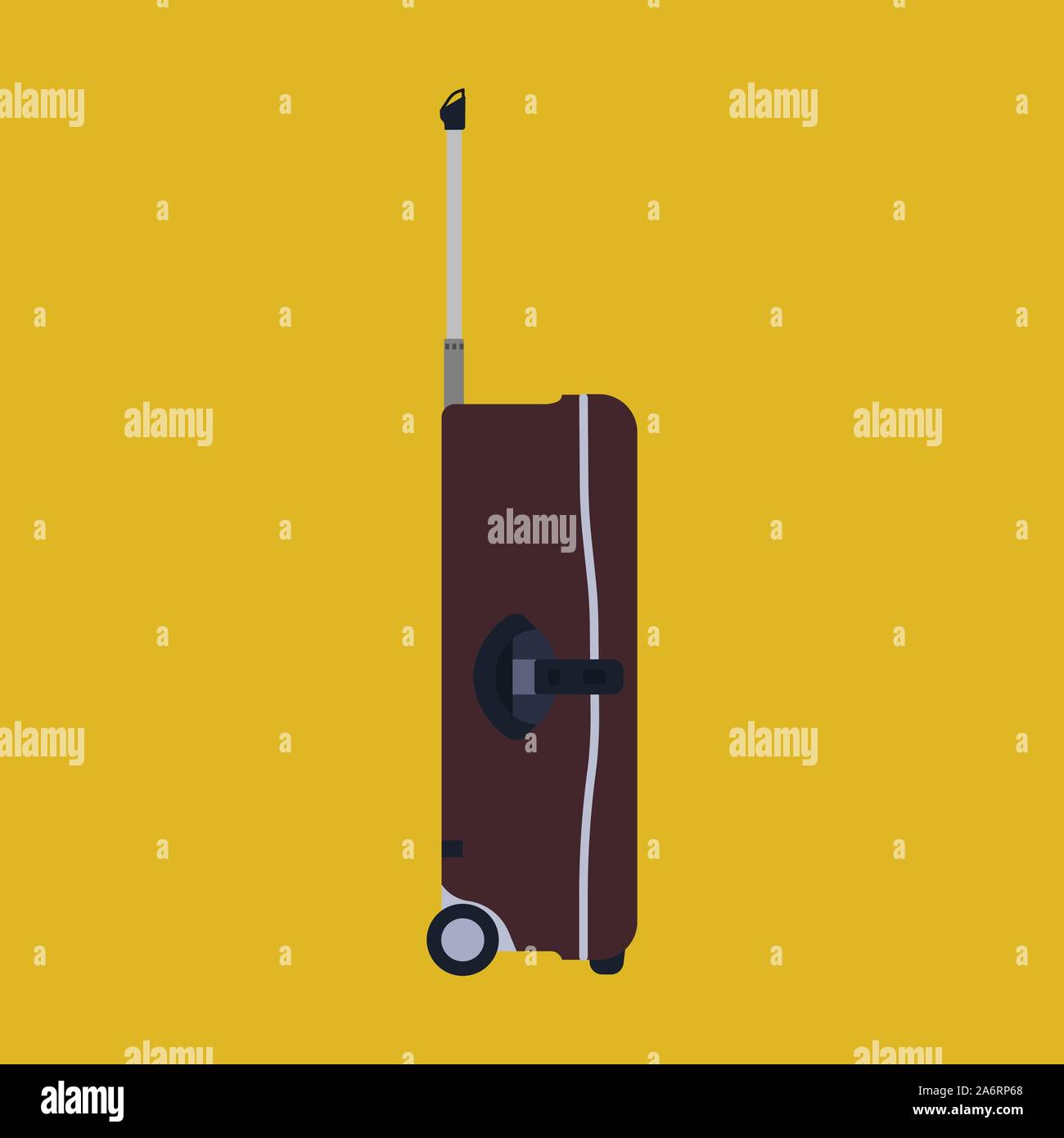 Suitcase travel side view vector icon. Baggage vacation bag isolated ...