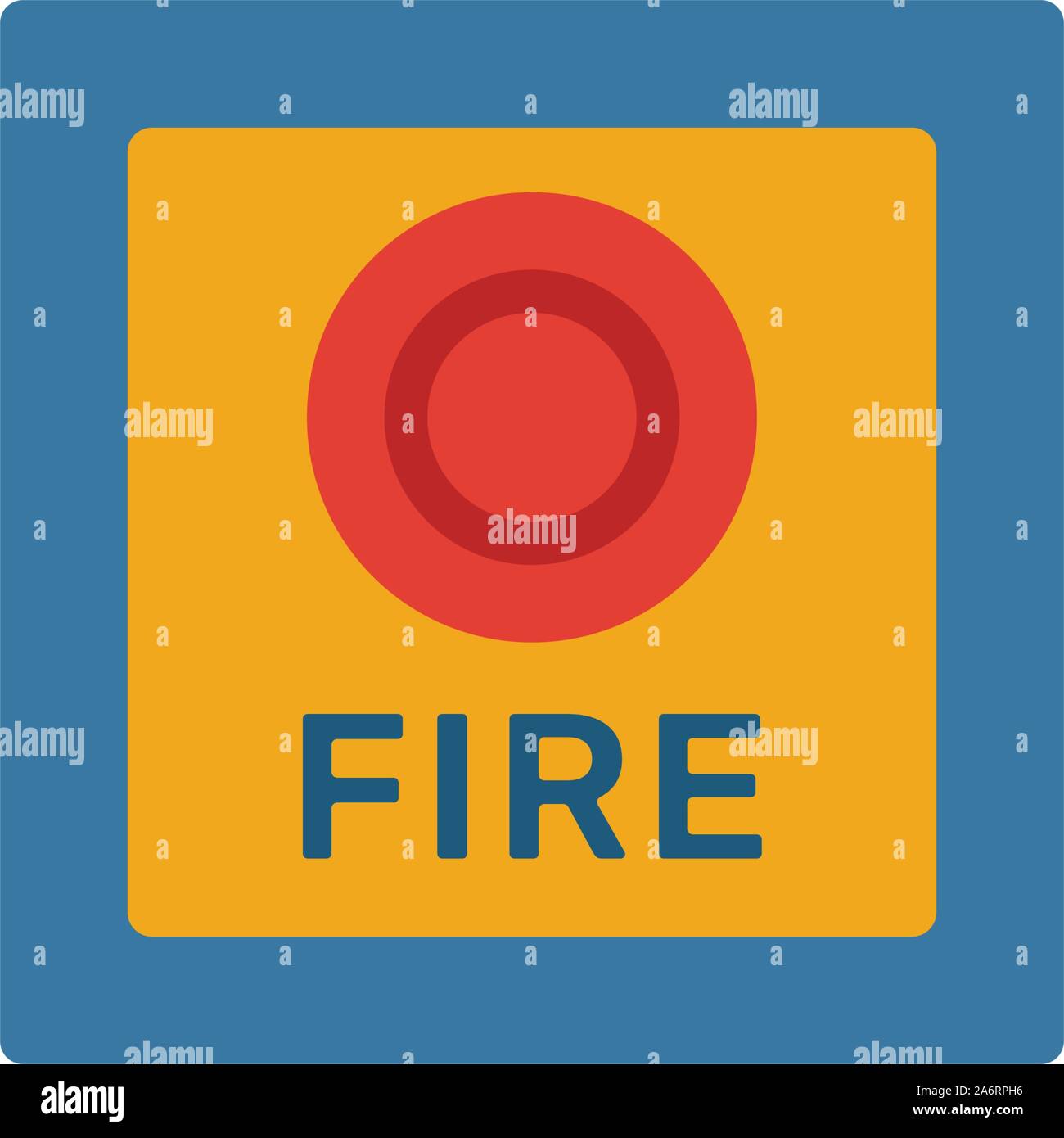 Fire Button icon. Simple flat element from fire safety collection ...