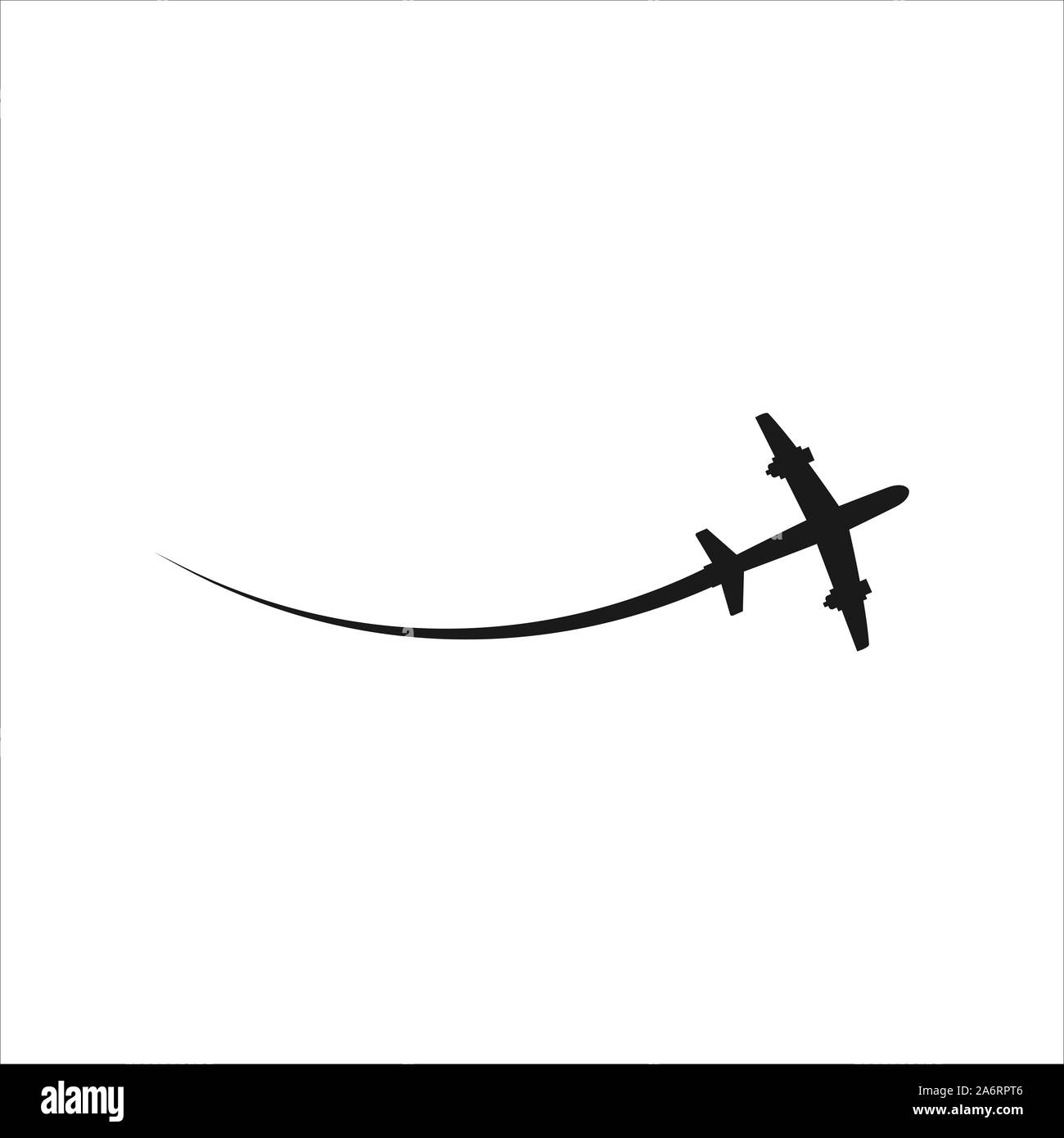 Airplane symbol vector icon fly transportation. Travel business black ...