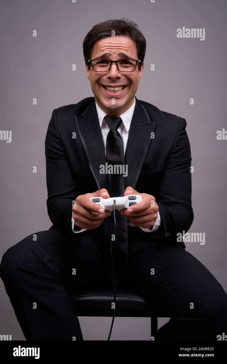 Video game man in suit hi-res stock photography and images - Alamy