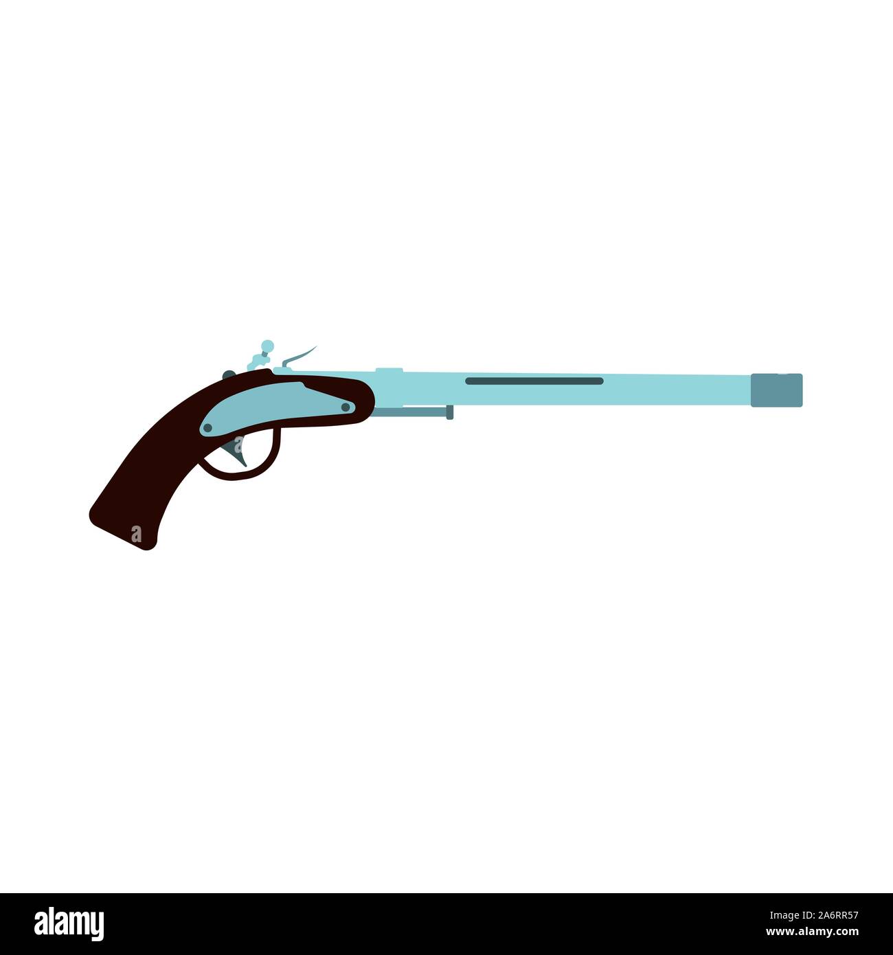 Handgun pistol weapon vector illustration isolated. Firearm revolver ...