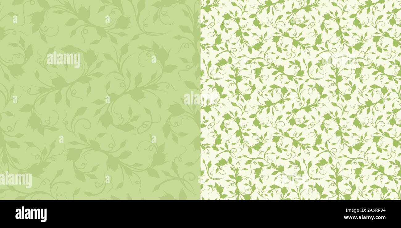 Two vector seamless green floral patterns Stock Vector Image & Art - Alamy