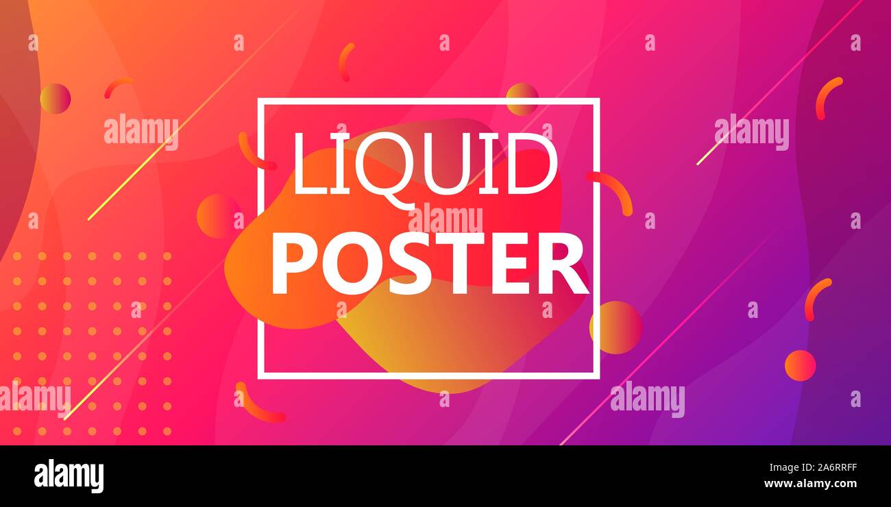 Liquid poster shape background abstract design. Banner vector fluid ...