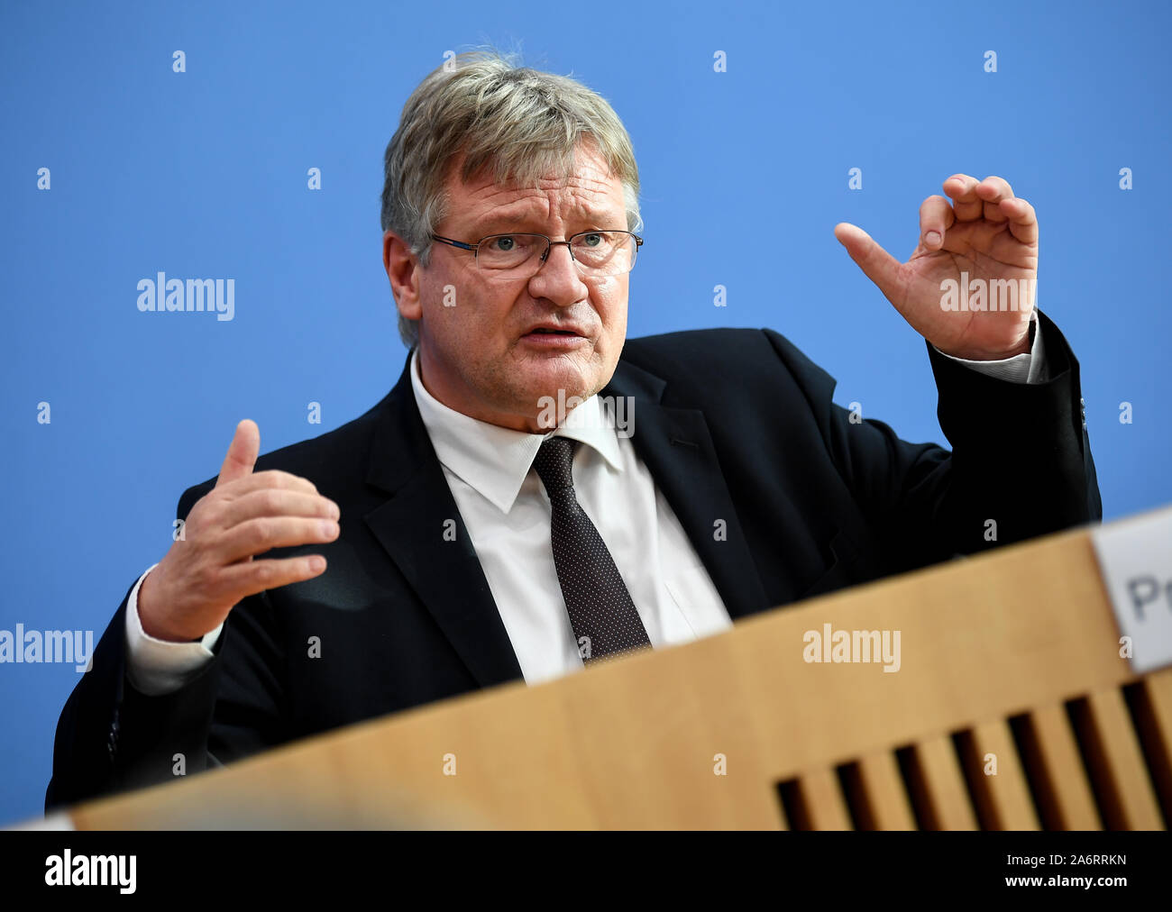 Berlin, Germany. 28th Oct, 2019. Jörg Meuthen, AfD federal spokesman ...