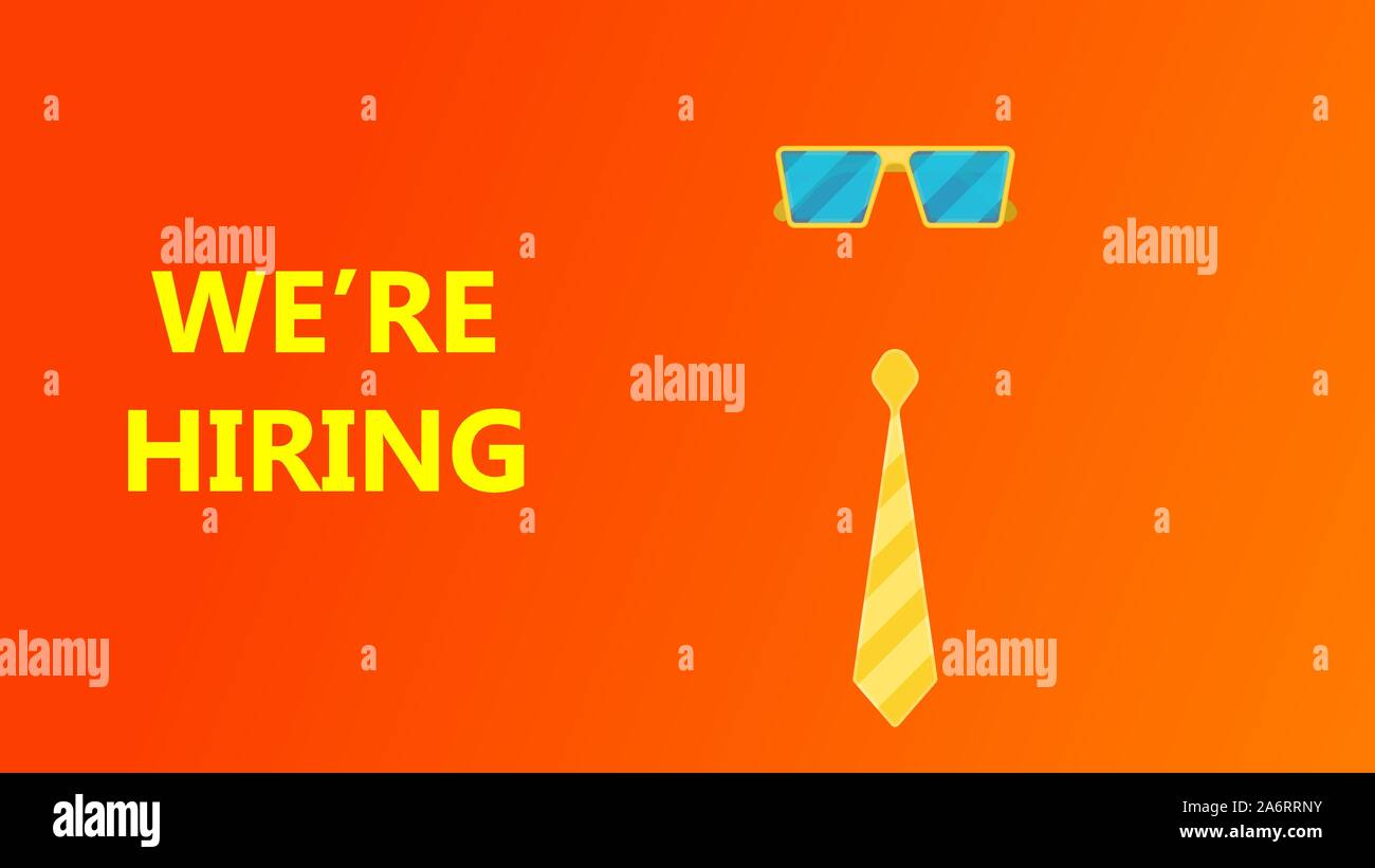 Hiring job vector illustration recruit concept background with tie ...