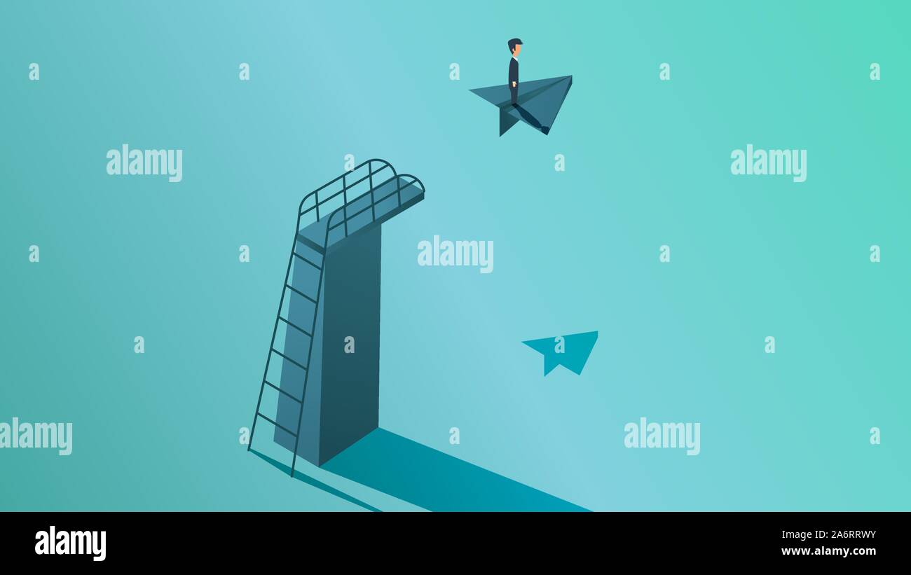 Business vision and solution vector concept illustration. Man ...