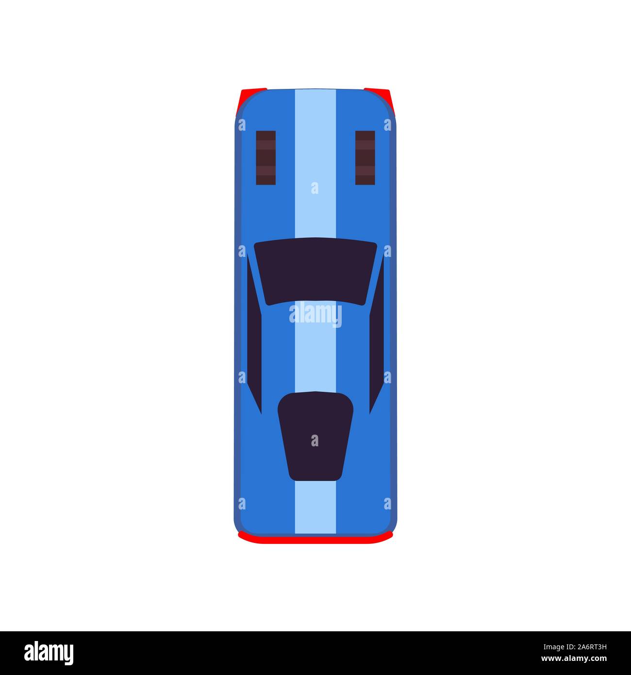Blue sport car top view vector transportation auto design isolated ...