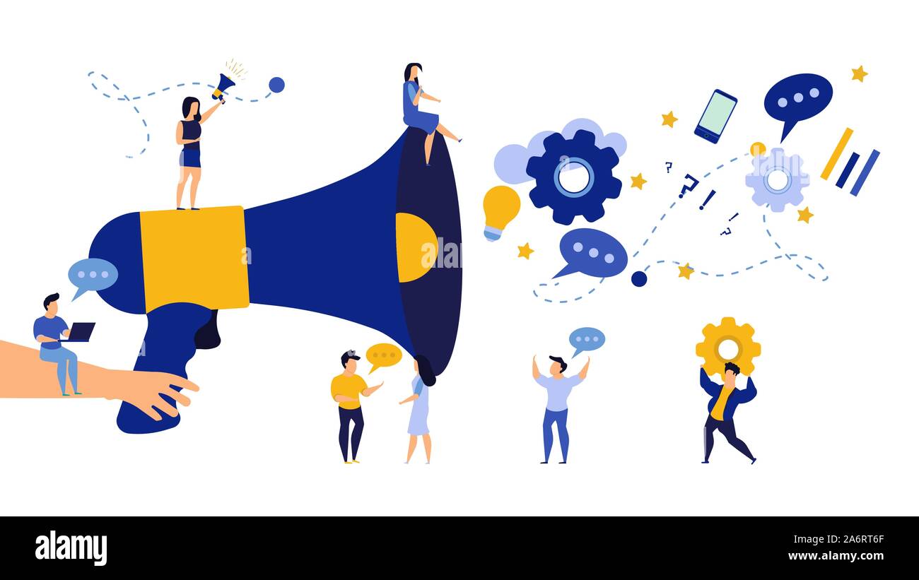 Cartoon people scream speaker Cut Out Stock Images & Pictures - Alamy