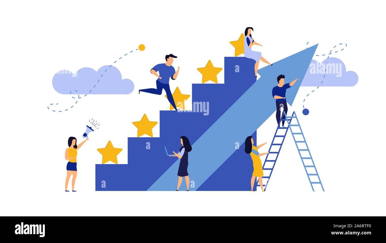 Man and woman vector business reward satisfaction employee. Feedback ...