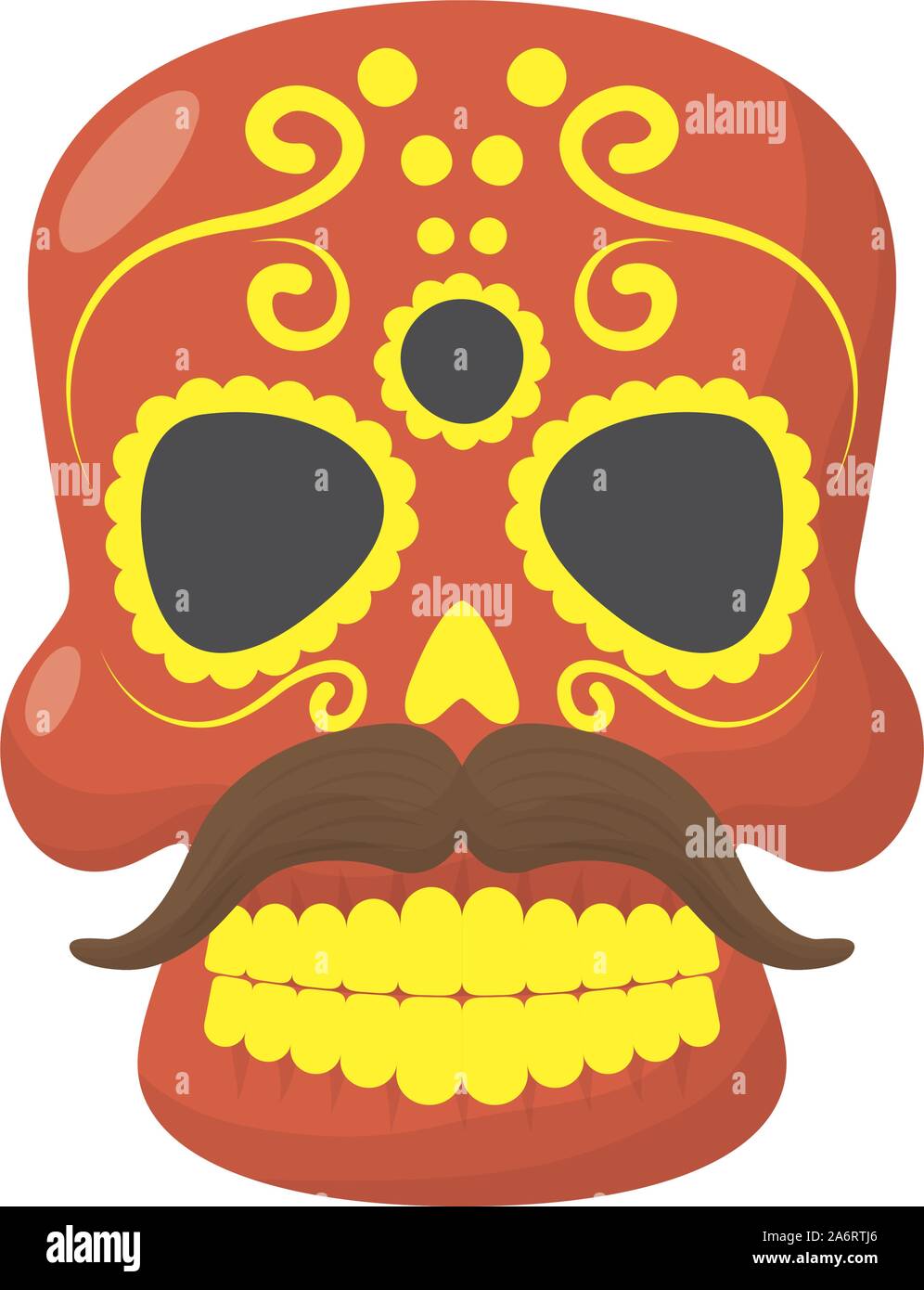 traditional mexican skull head with mustache Stock Vector Image & Art ...