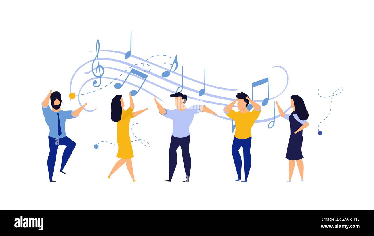Person people vector illustration dance party woman and man. Happy ...