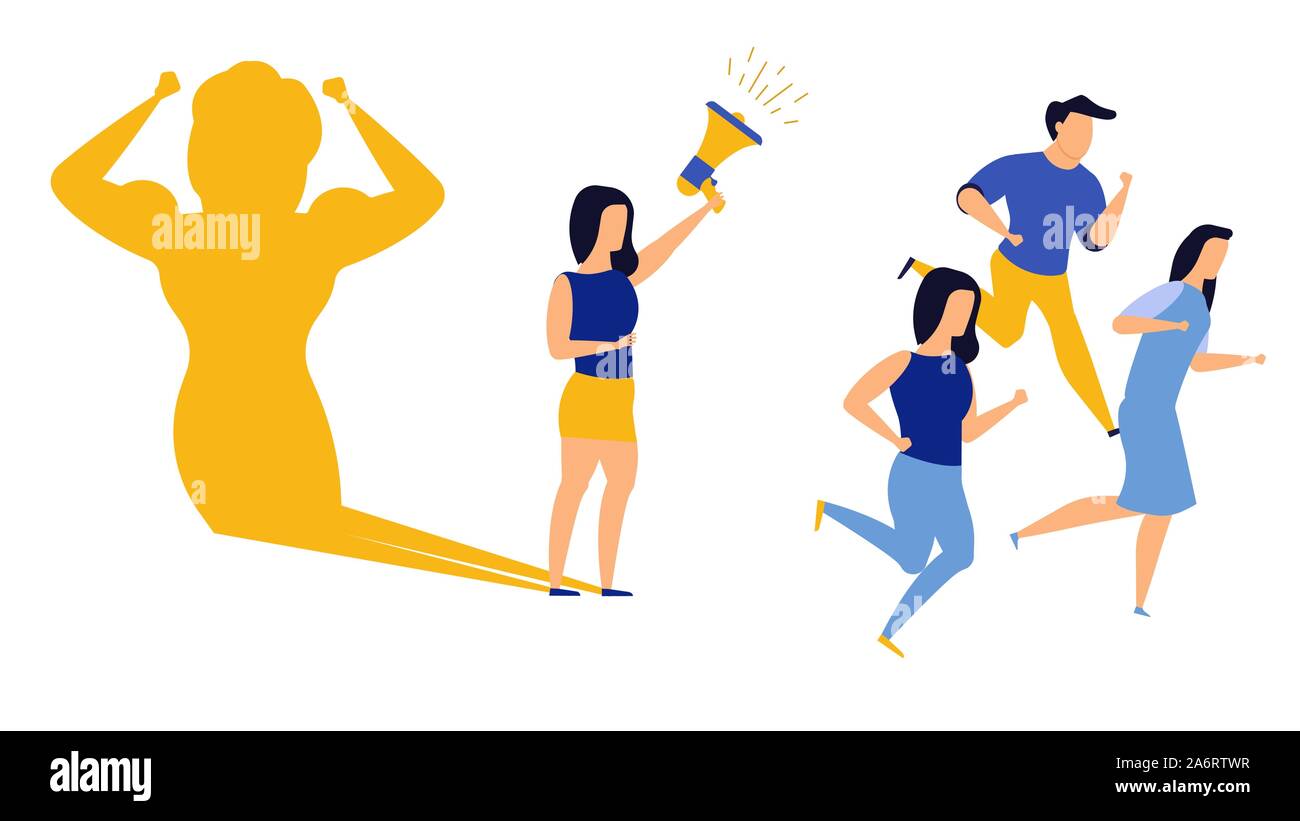 Business ambition leader woman vector illustration concept. Superwoman ...