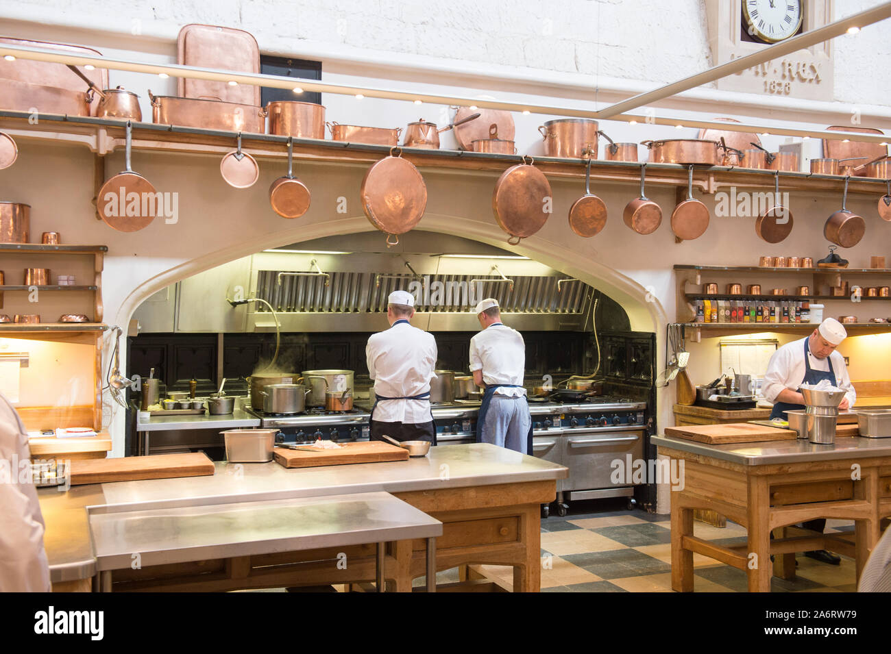 Catering preparations in the The Royal Kitchen at Windsor Castle of the ...