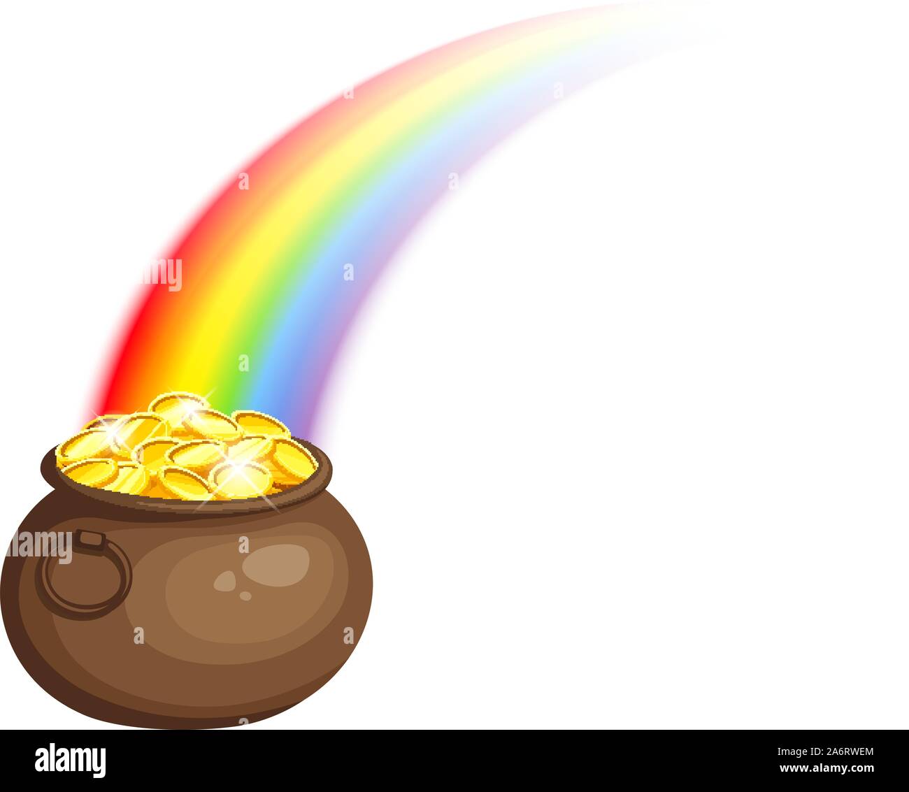 Vector St. Patrick's day illustration with leprechaun's pot of gold and ...