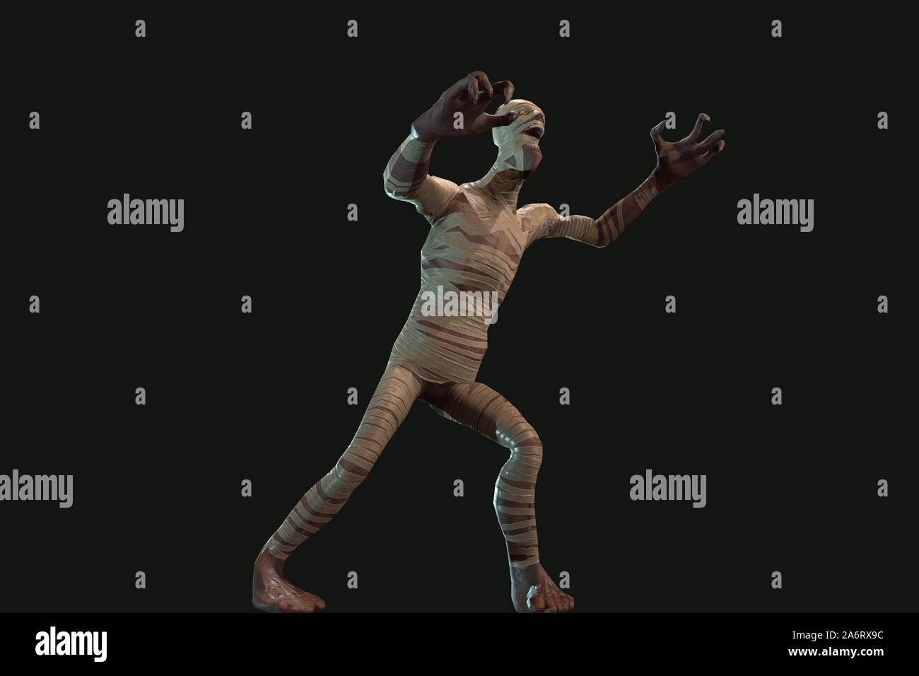 Fantasy character Mummy - 3D render, on dark background Stock Photo - Alamy