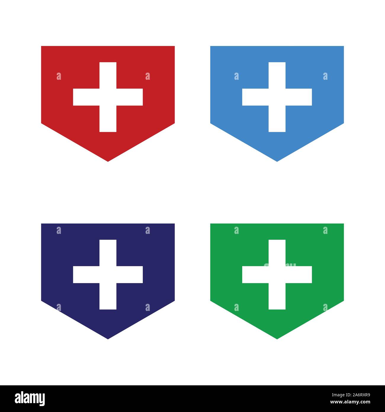 Medical care logo. Blue and red color. Abstract healthcare icon ...