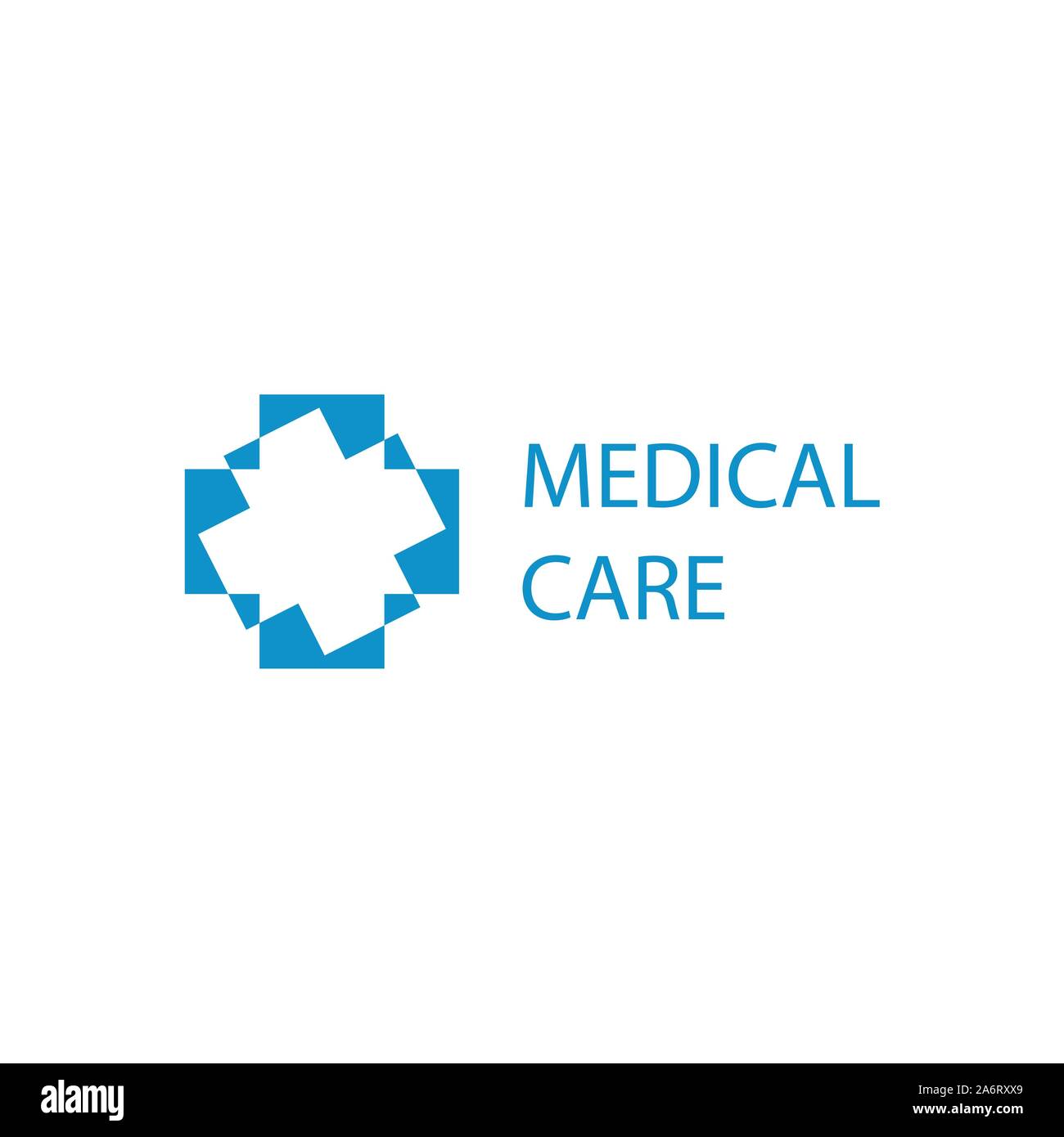 Medical care logo. Blue and red color. Abstract healthcare icon ...