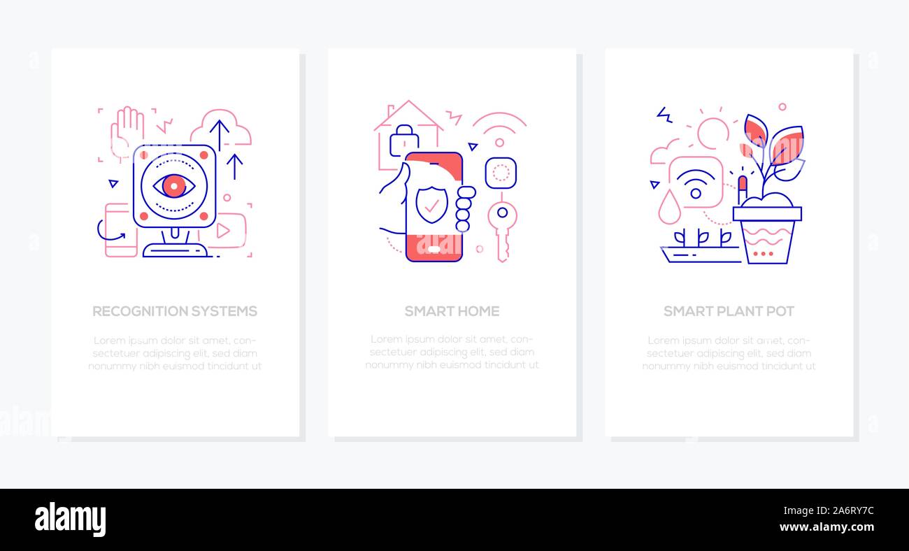 Smart devices - line design style banners set Stock Vector Image & Art ...