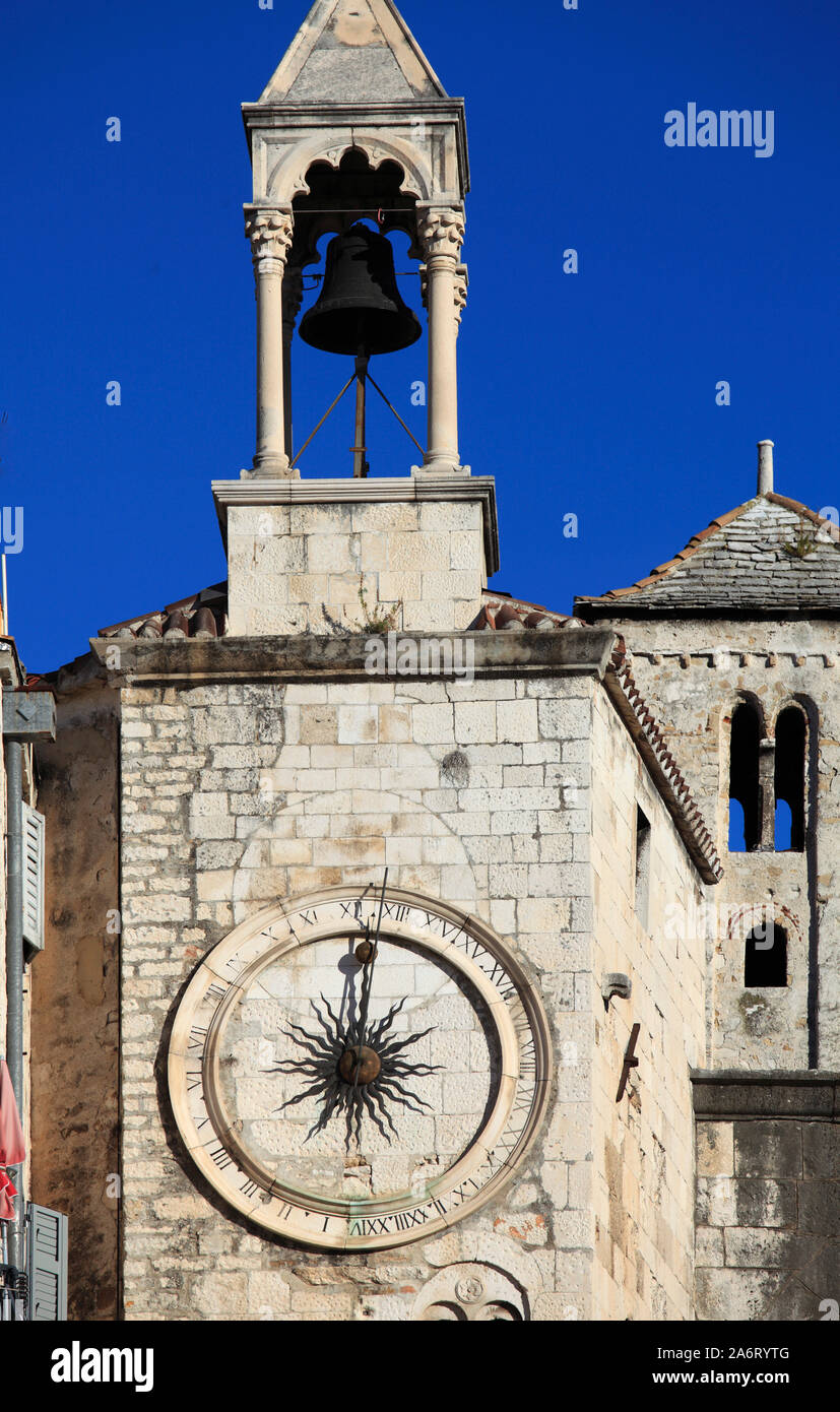 Croatia, Split, Pjaca, Narodni Trg, People's Square, Clock Tower Stock ...
