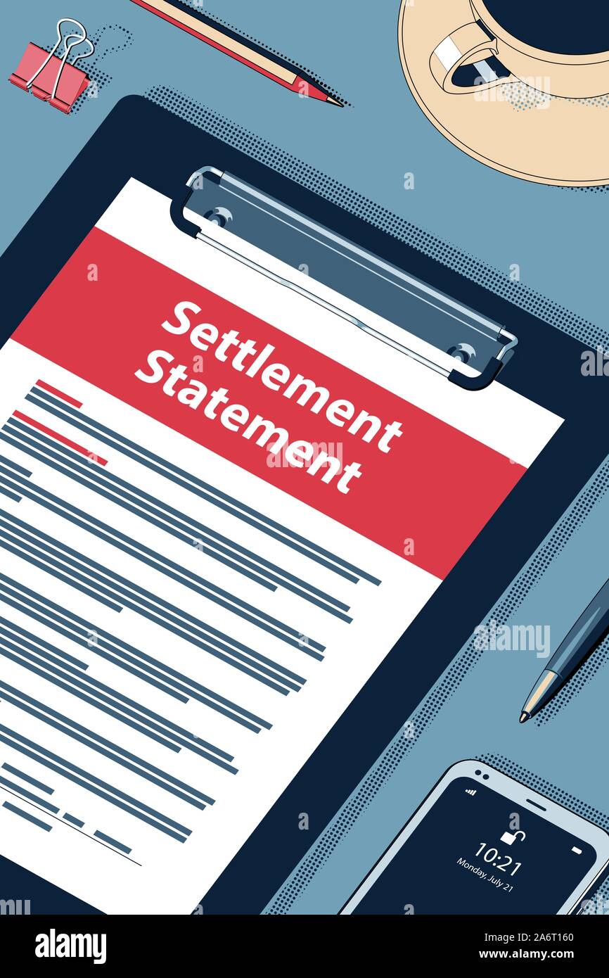 Settlement Statement Form - Vector Halftone Isometric Illustration ...