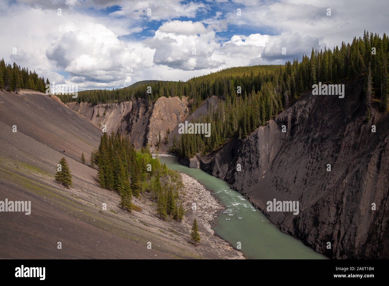The Ram River Canyon in the foothills of the Canadian Rocky Mountains ...