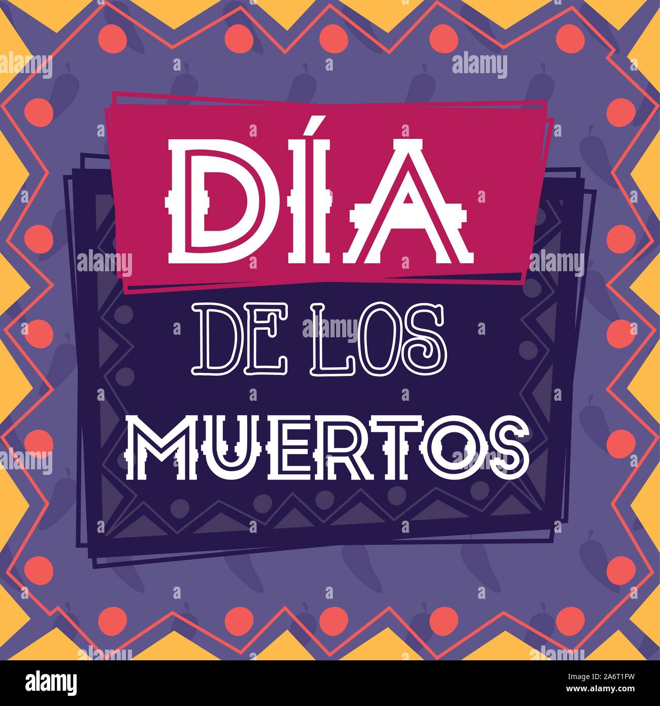 dia de los muertos card with lettering label Stock Vector Image & Art ...