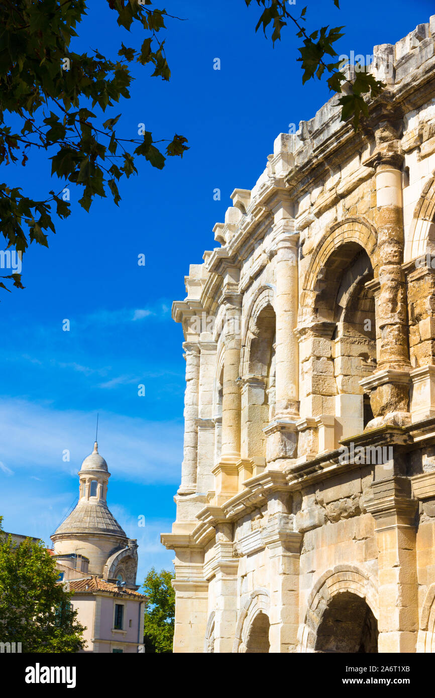 The Arena of Nimes (circa 100 A.D.) is a Roman amphitheatre, situated ...