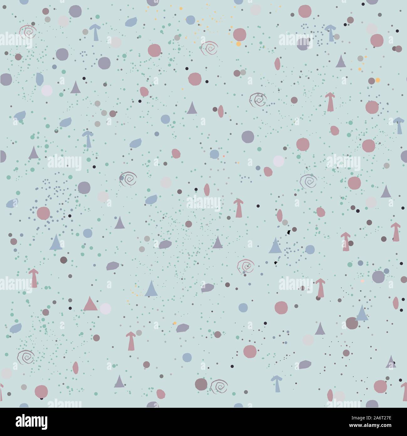Cute Pattern with pink tiny objects on white light blue with tiny dots ...