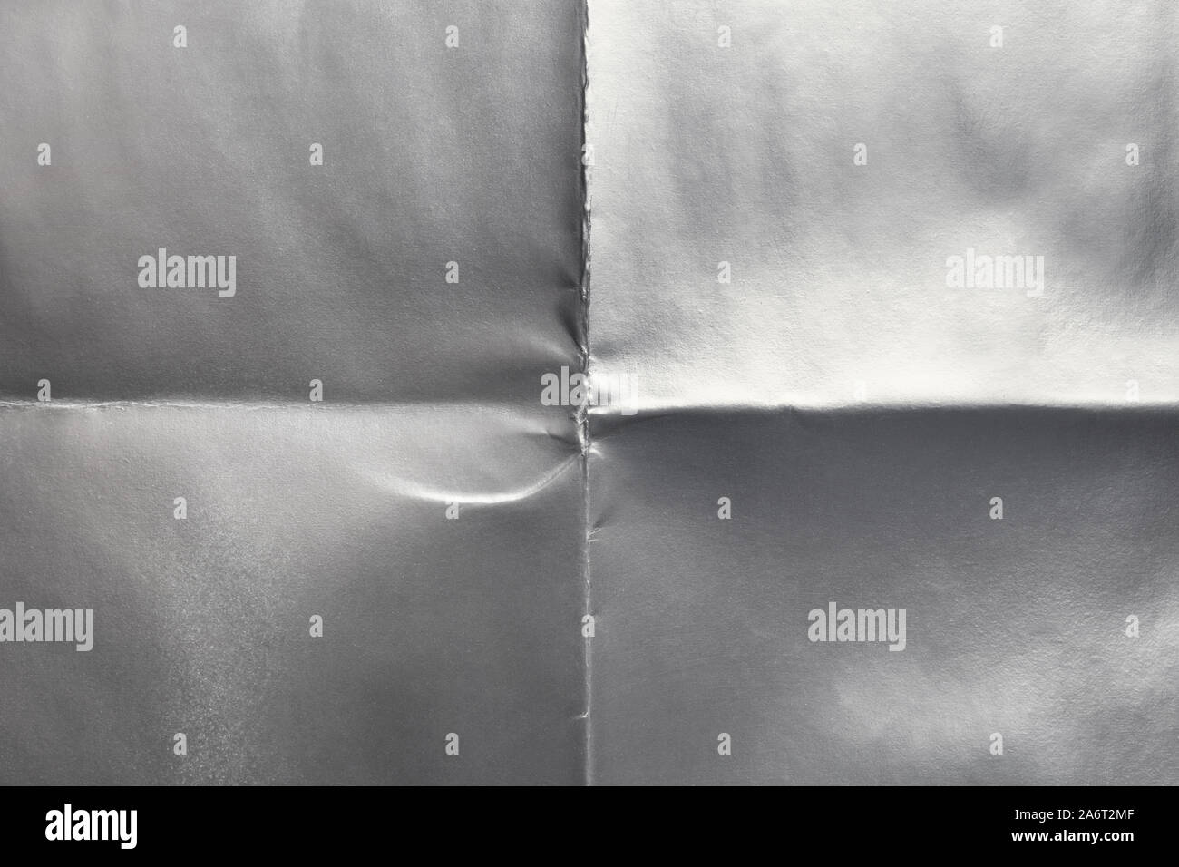 Silver wrapping paper with scratches and folds, texture background ...