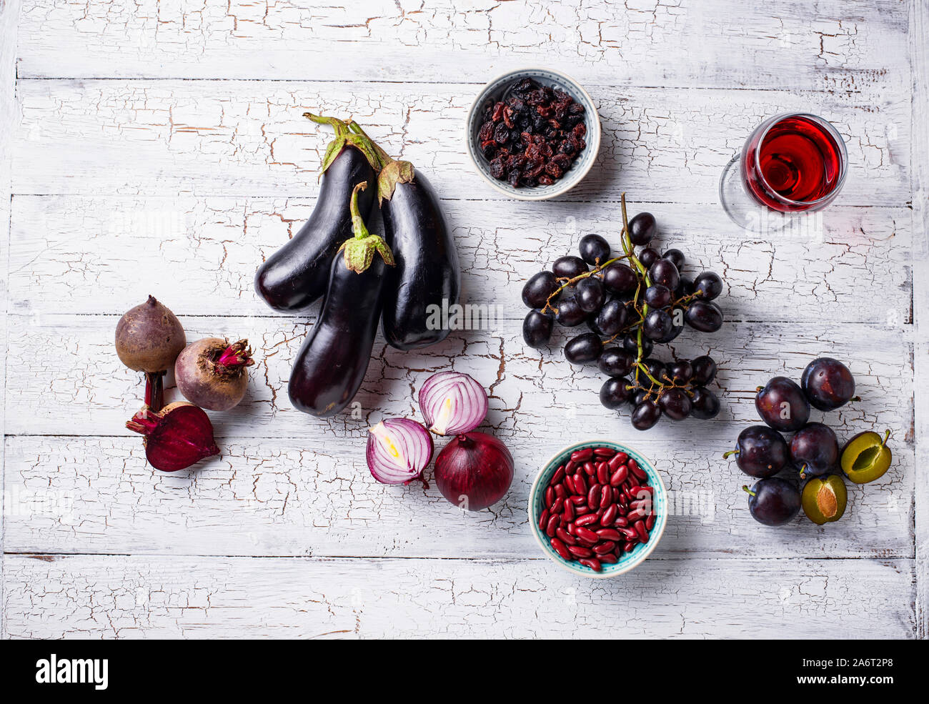 Collection of various purple food Stock Photo - Alamy