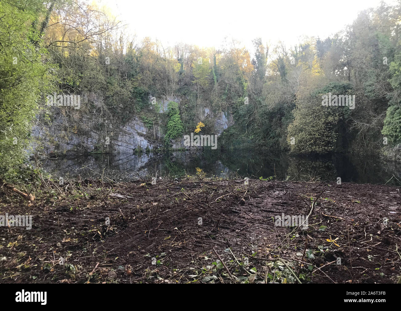 A flooded quarry near to Benburb in Co Tyrone which will be drained by ...