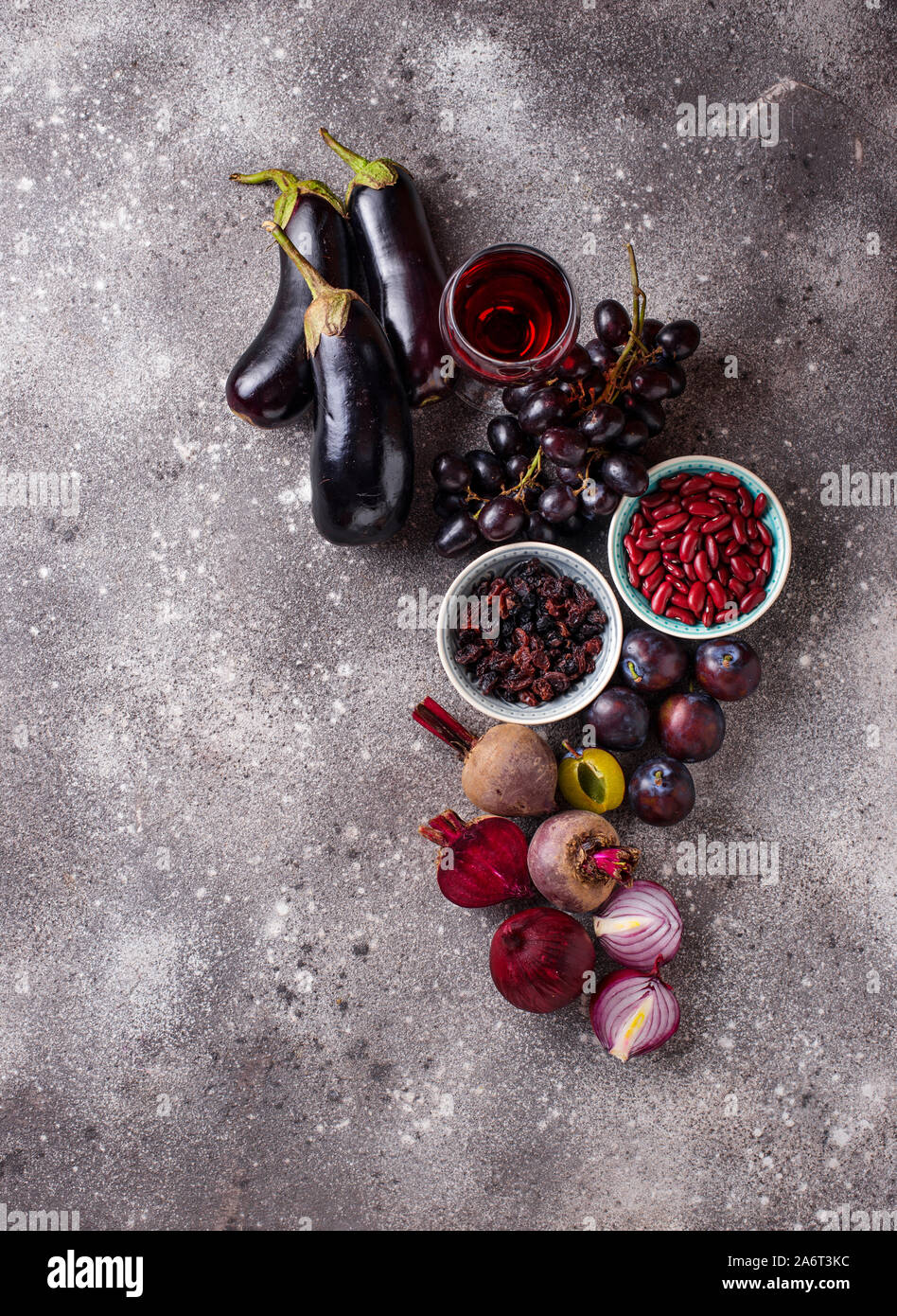 Collection of various purple food Stock Photo - Alamy