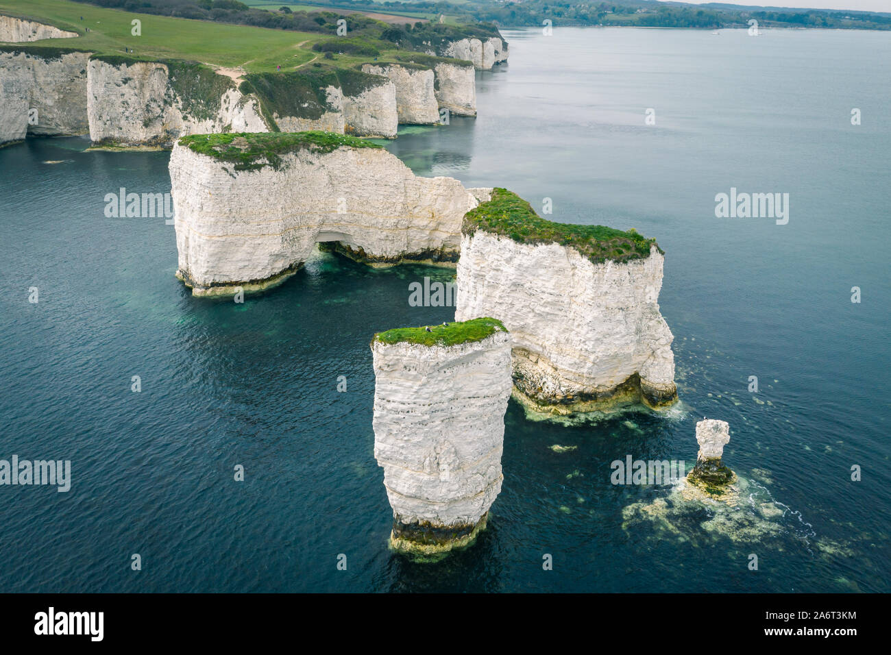 Aerial view of Old Harry Rocks in Dorset, England Stock Photo - Alamy