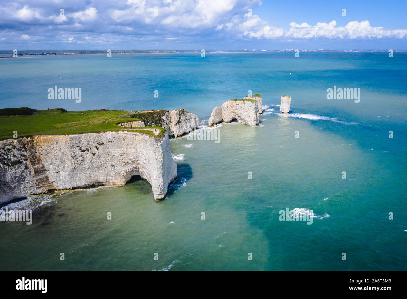Aerial view of Old Harry Rocks in Dorset, England Stock Photo - Alamy