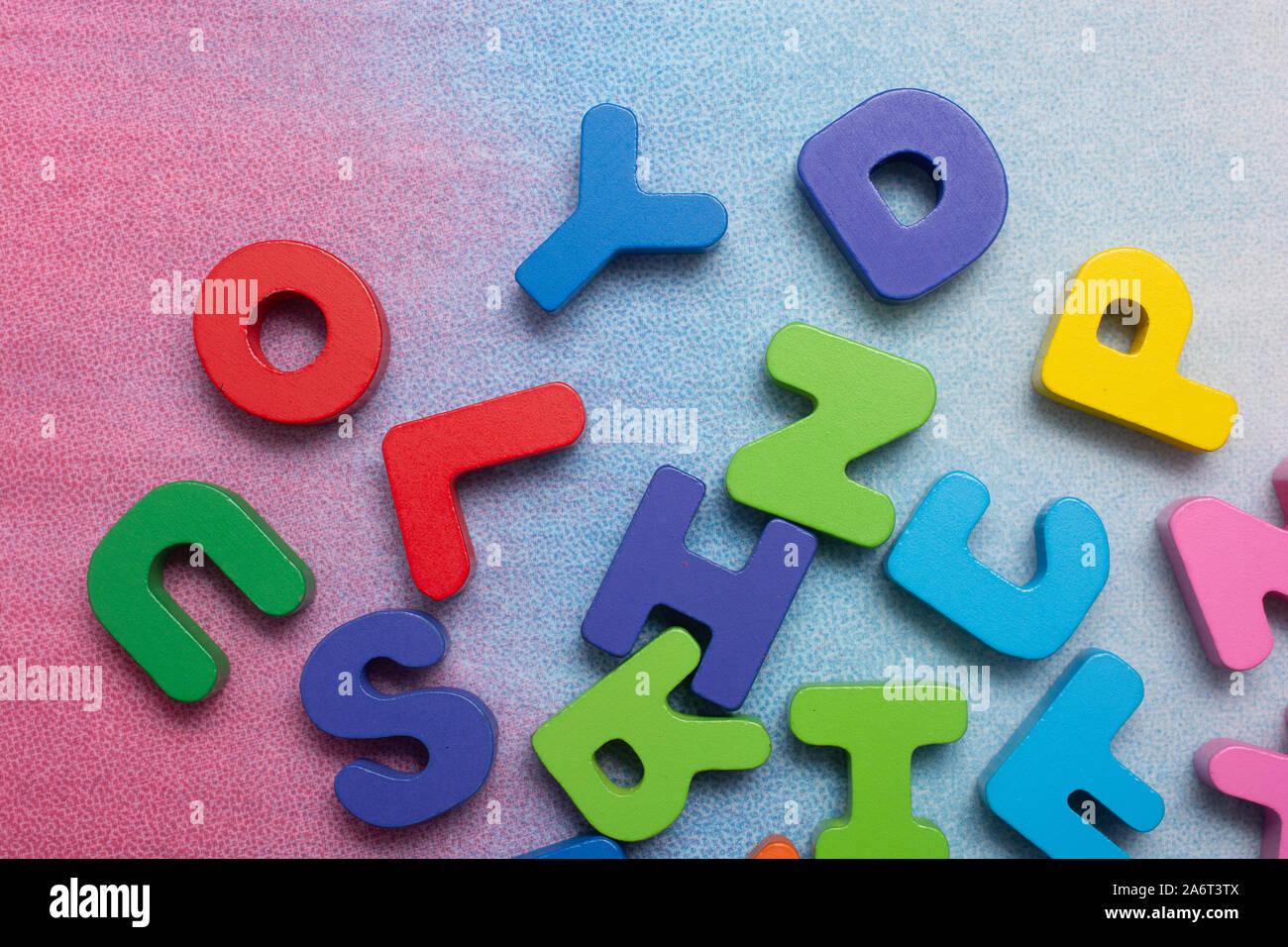Wooden letters scattered hi-res stock photography and images - Alamy