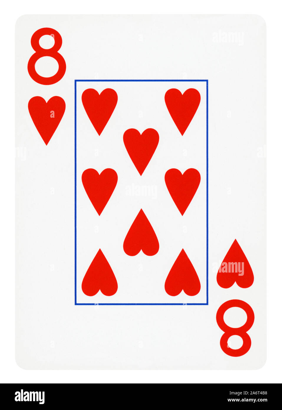 Eight of Hearts Vintage playing card - isolated on white (clipping path ...