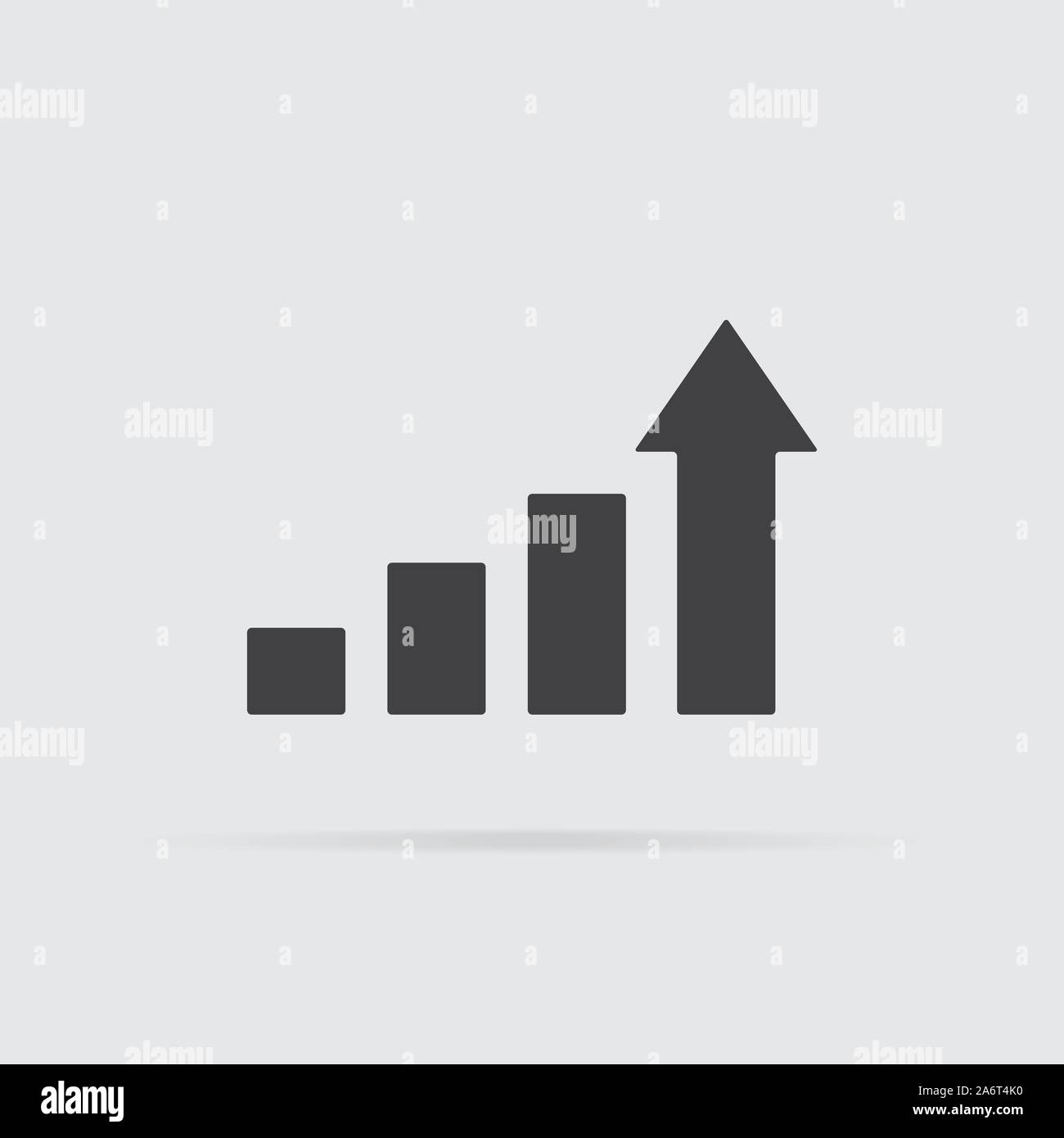 Growth icon in flat style isolated on grey background. For your design ...