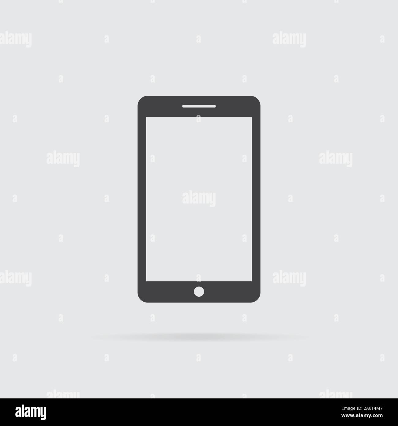 Mobile phone icon in flat style isolated on grey background. For your ...