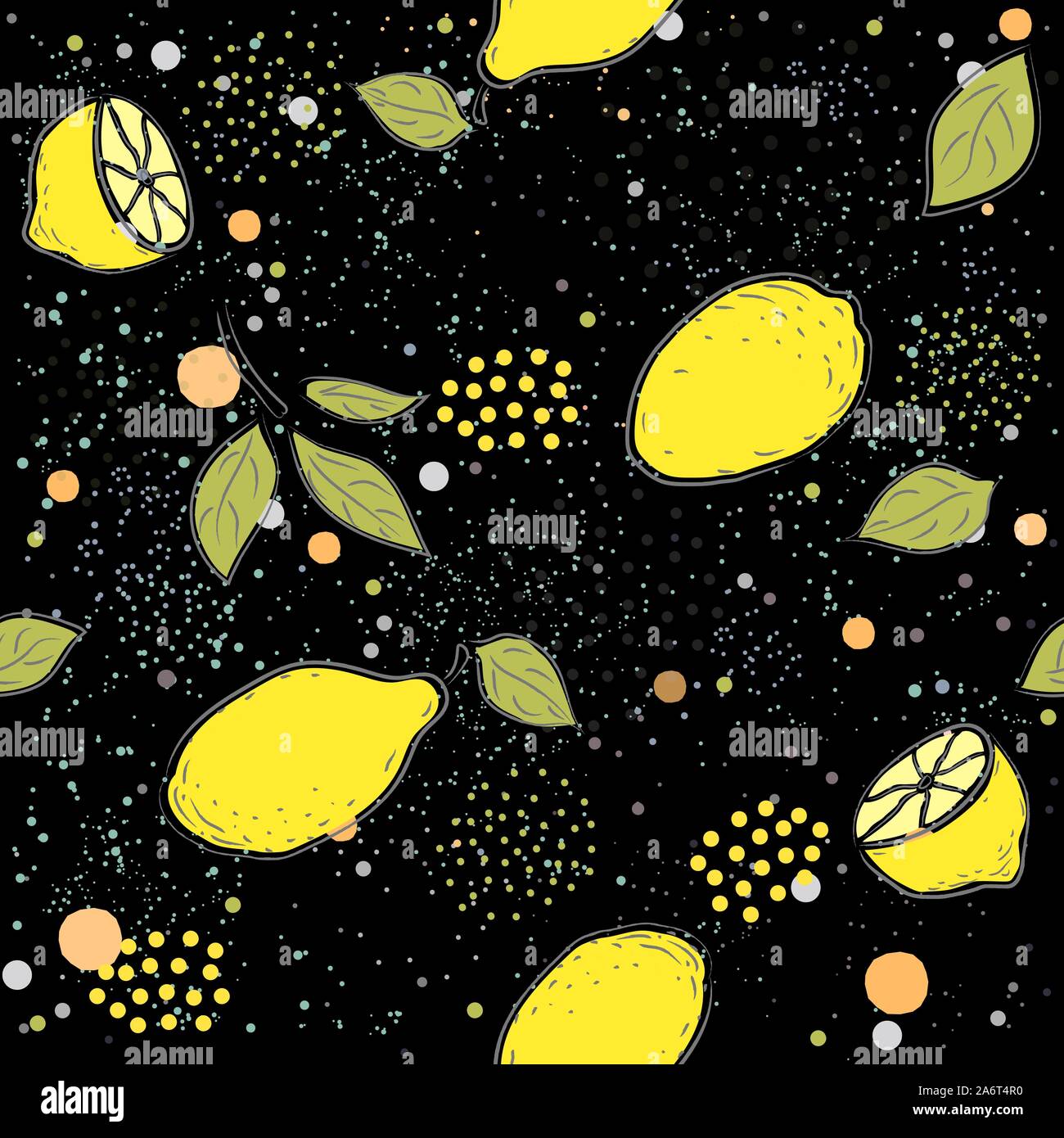 Colorful Seamless Pattern with lemon. Vector Illustration Stock Vector ...
