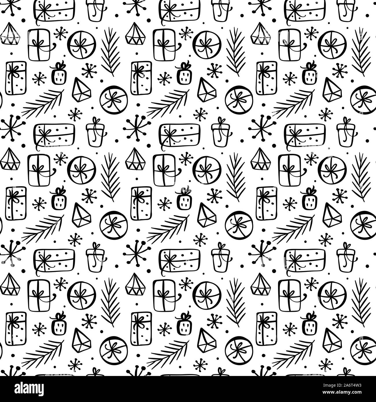 Vector Christmas Seamless pattern texture with gift boxes and other ...